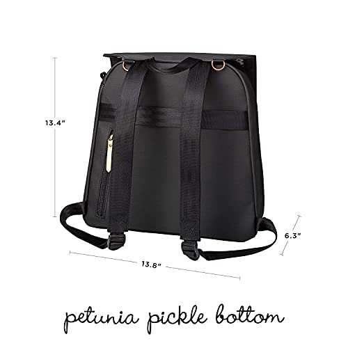 Petunia Pickle Bottom Meta Backpack | Diaper Bag Backpack for Parents | Comfortable, Spacious, & Sleek for On The Go Moms & Dads | Grey Pearl Nubuck Leatherette