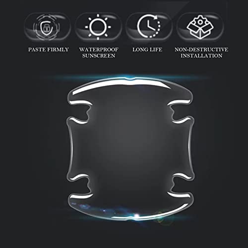 4Pcs 3D Transparent Car Door Bowl Scratch Protector, Universal Waterproof Anti-Scratch Paint Invisible Protection Film for Most Models
