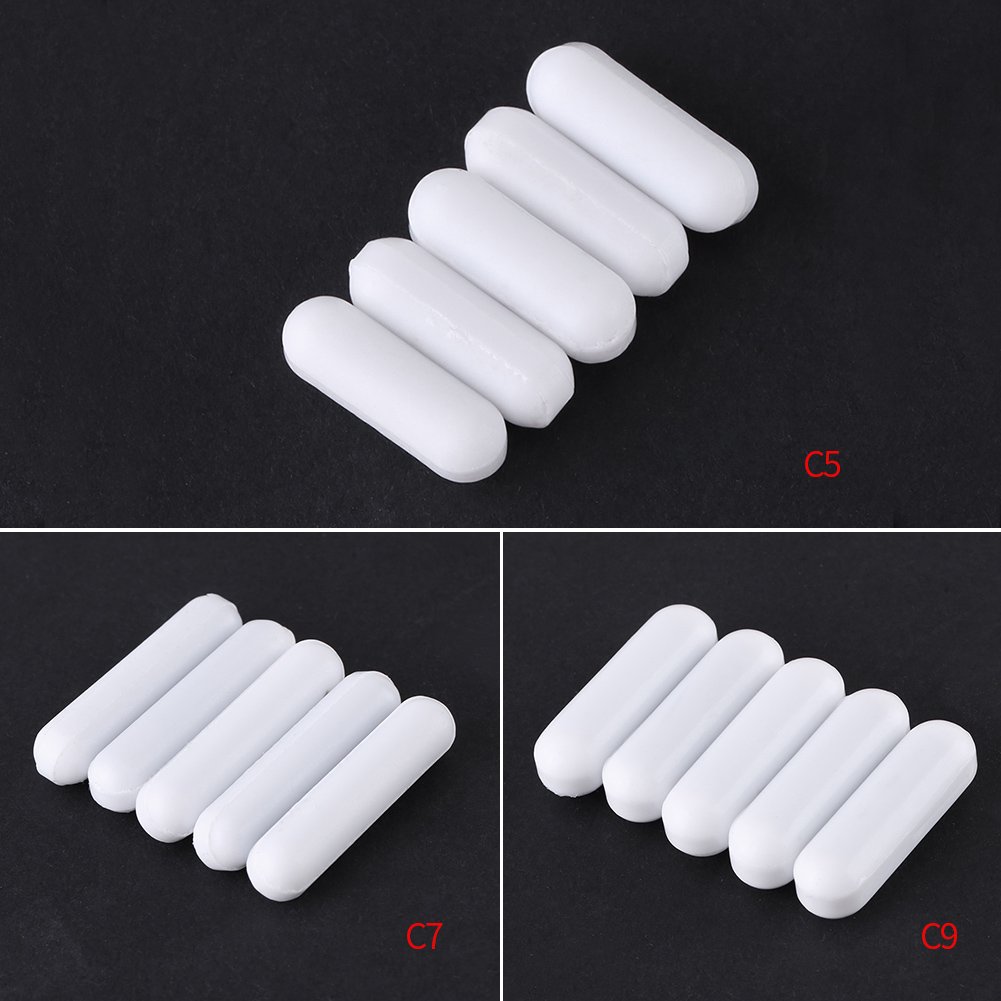 5Pcs Type-C Stir Bars,5 * 15mm Magnetic PTFE Stir Bar,Lab Mixing Blending Equipment,High Temperature and Resistance,Low Temperature Resistance,No Adhesiveness,for Magnetic Mixer