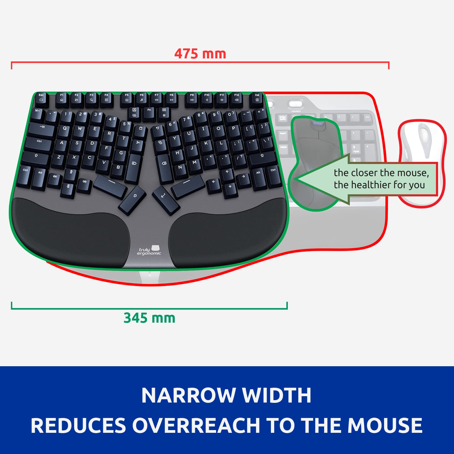 Truly Ergonomic Cleave Keyboard - Tactile Optical Mechanical Switches Better Than Cherry MX, Natural Typing, Comfortable Palmrest, Backlight, Strong Aluminum Body, Best Split Keyboard, Windows/Mac