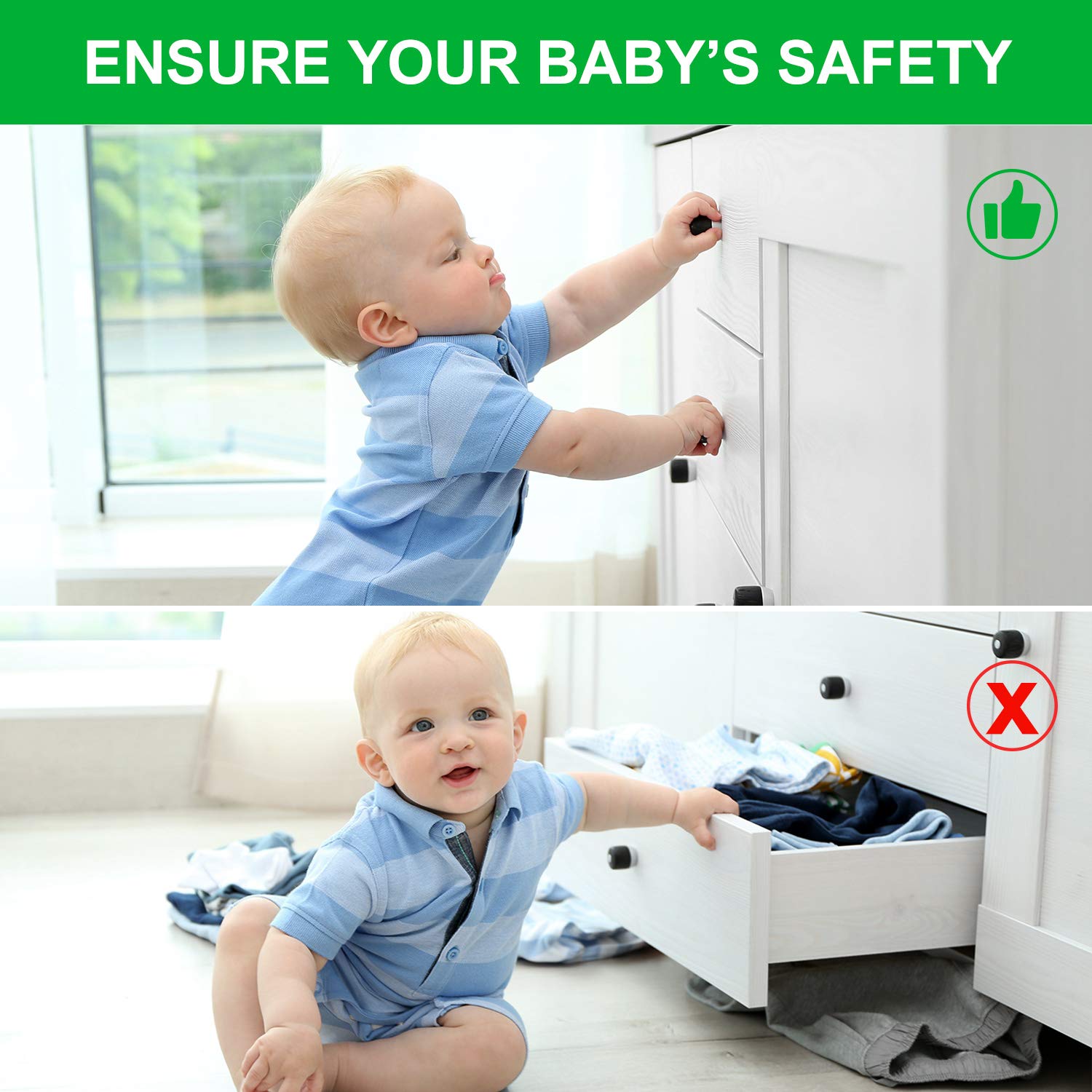 Baby Proofing Magnetic Cabinet Locks - Safeasy Adhesive Children Safety Magnet Drawers Latches (2)