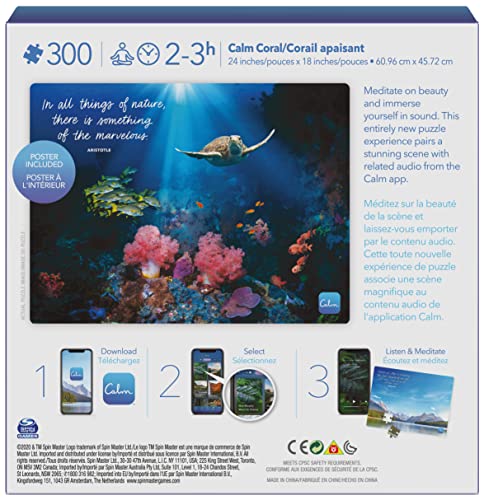 300-Piece Calm Jigsaw Puzzle for Relaxation, Stress Relief, and Mood Elevation, for Adults and Kids Ages 8 and up, Calm Coral