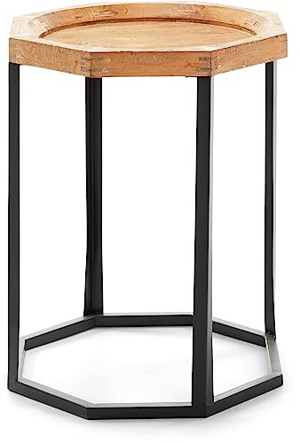 Amazon Brand – Stone & Beam Arie Rustic Octagonal End Table or Stand - 17.3"W - Natural