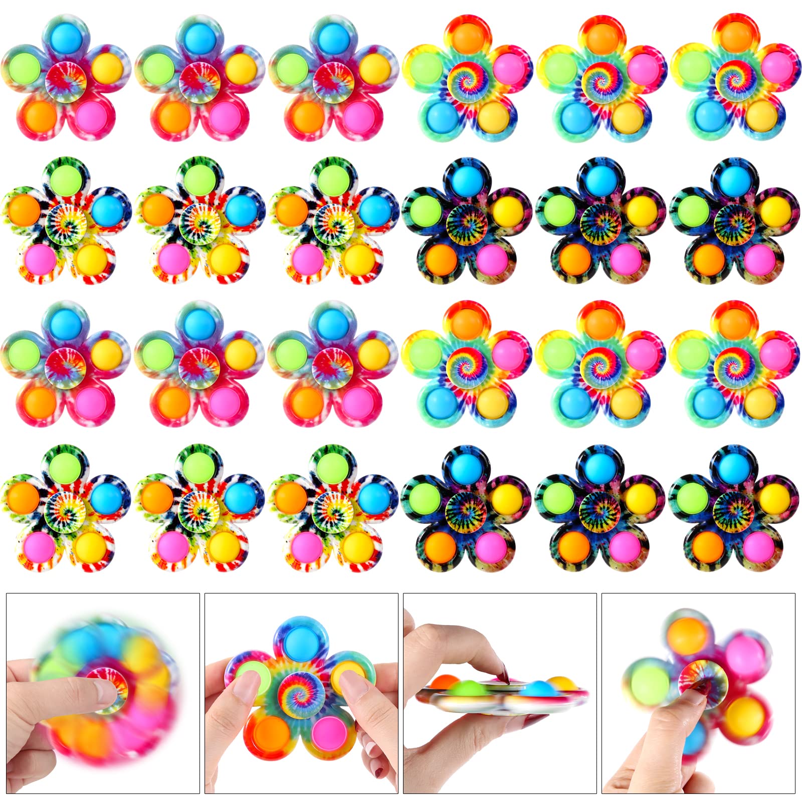 24 Pack Party Favors Fidget Spinners for Kids, Fidget Party Favor, Kids Return Gifts for Birthday Party Valentines Day Gifts Goodie Bags Stuffers for Kids Fidget Toys Classroom Rewards for Students