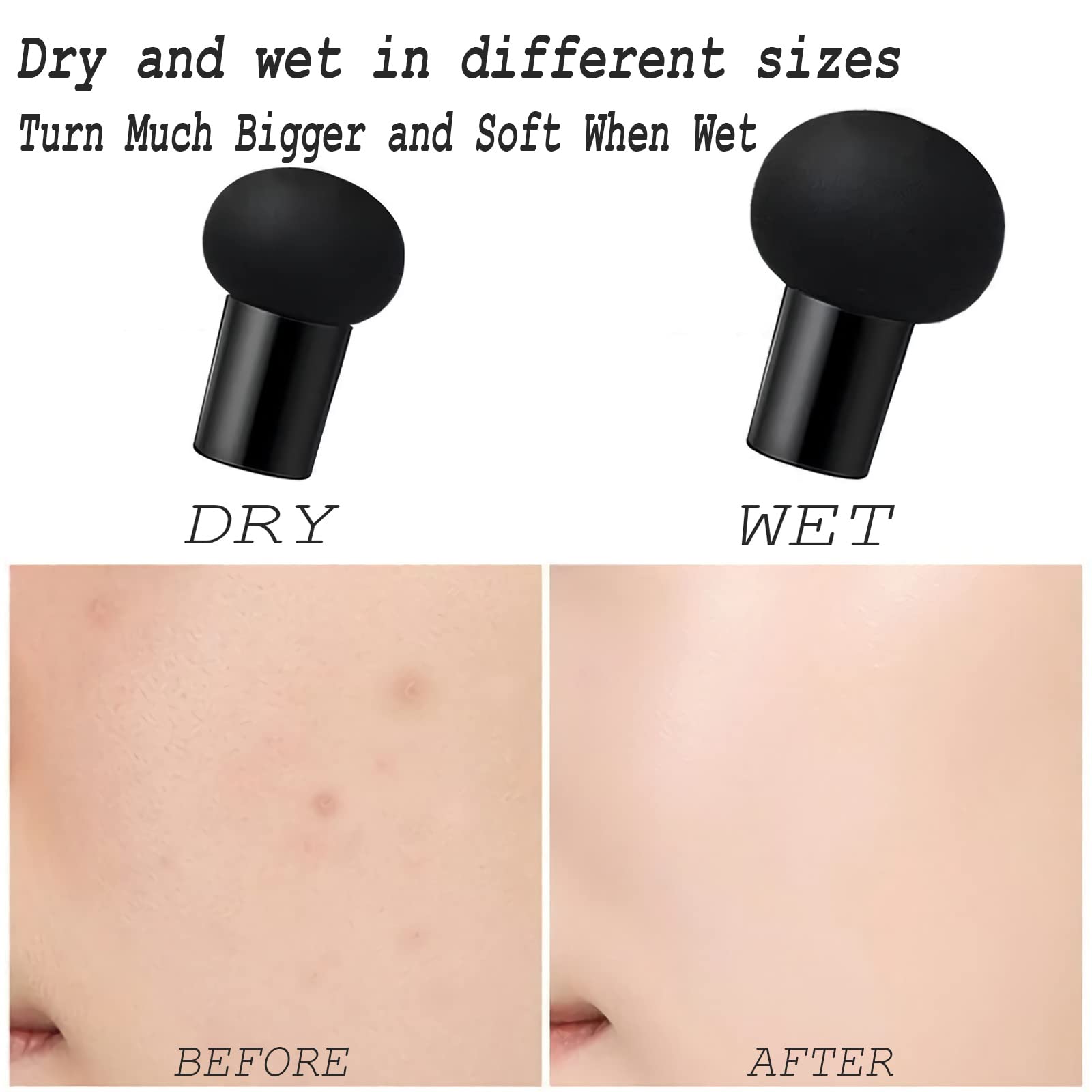 Sumeitang Mushroom Air Cushion CC Cream Liquid Foundation Makeup Lasting Moisturizing BB Cream Concealer Cushion Even Skin Tone Makeup Base Primer Easy to Apply for Dry Skin(Natural)