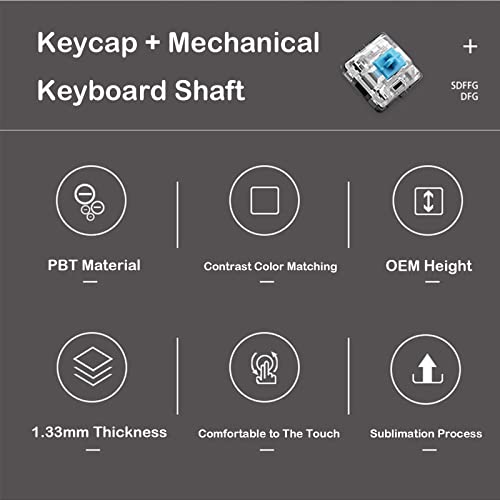 4Pcs Custom Keycaps, Space, ESC, Enter and Numpad Enter Keys Comfortable Feel Color Lasting Cartoon Pattern DIY PTB Keycaps for DIY Mechanical Keyboards(Knight )