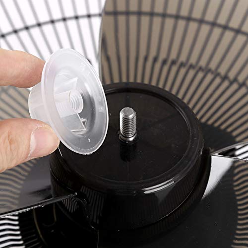 dPois Plastic Fan Blade Replacement Part with Nut Cover for Universal Standing Pedestal Fan Table Fanner General Accessories Black 3 Leaves 16 inch