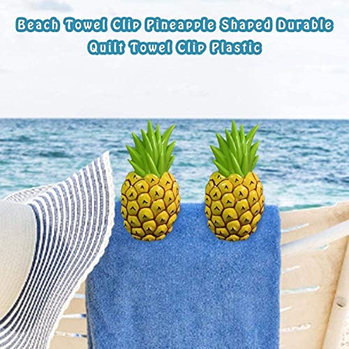 3 Pairs (6 Ct) Pineapple Clip, Beach Towel Clips Jumbo Size for Beach Chair, Cruise Beach Patio, Pool Accessories, Household Close Snacks Clip, Baby Stroller by C&H Solutions