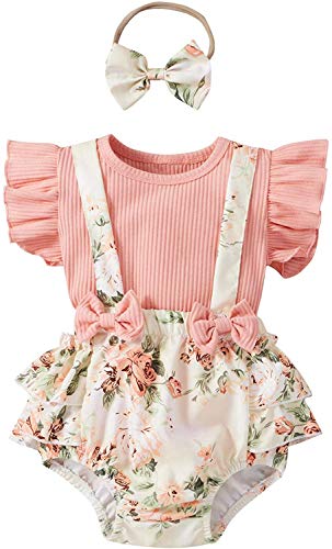 Voonlie Baby Girl Clothes Outfits 3PCS Newborn Infant Baby T Shirt Shorts Headband Summer Set