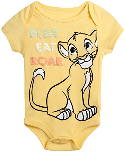 Disney Baby Boys 6 Pack Bodysuit -Mickey Mouse & Friends, Lion King, Winnie the Pooh Bear (Newborn/Infant), Size 6-9 Months, Lion King
