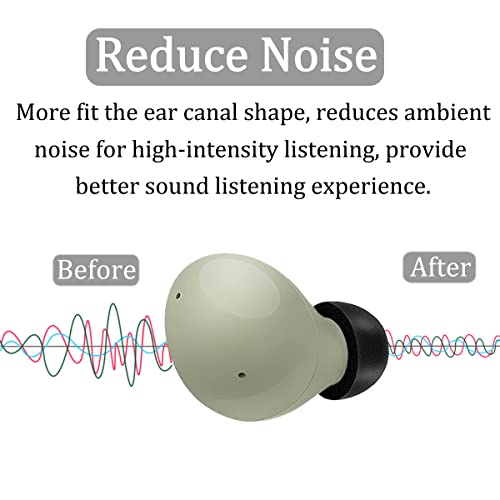 3 Pairs Galaxy Buds 2 Memory Form Ear Tips Buds, S/M/L 3 Size Replacement Reduce Noise Anti-Slip Fit in Case Premium Earbuds Gel Compatible with Samsung Galaxy Buds 2 - S/M/L Black