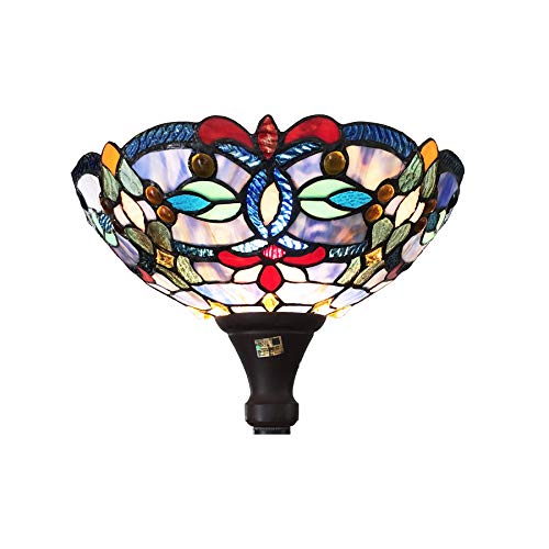 Radiance Goods Tiffany-Style Victorian Stained Glass Torchiere Floor Lamp 69" Height