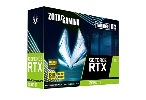 ZOTAC Gaming GeForce RTX 3060 Ti Twin Edge OC 8GB GDDR6 256-bit 14 Gbps PCIE 4.0 Gaming Graphics Card, IceStorm 2.0 Advanced Cooling, Active Fan Control, Freeze Fan Stop ZT-A30610H-10M