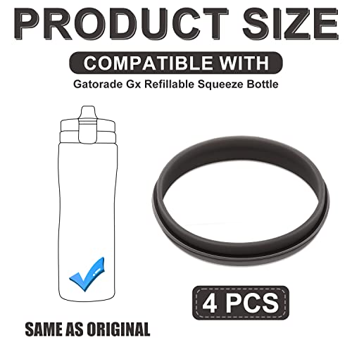 4pcs Replacement Gasket for Water Bottle, Silicone Lid Seal for Gatorade Water Bottle Replacement Gasket Compatible with 30oz Gatorade Gx