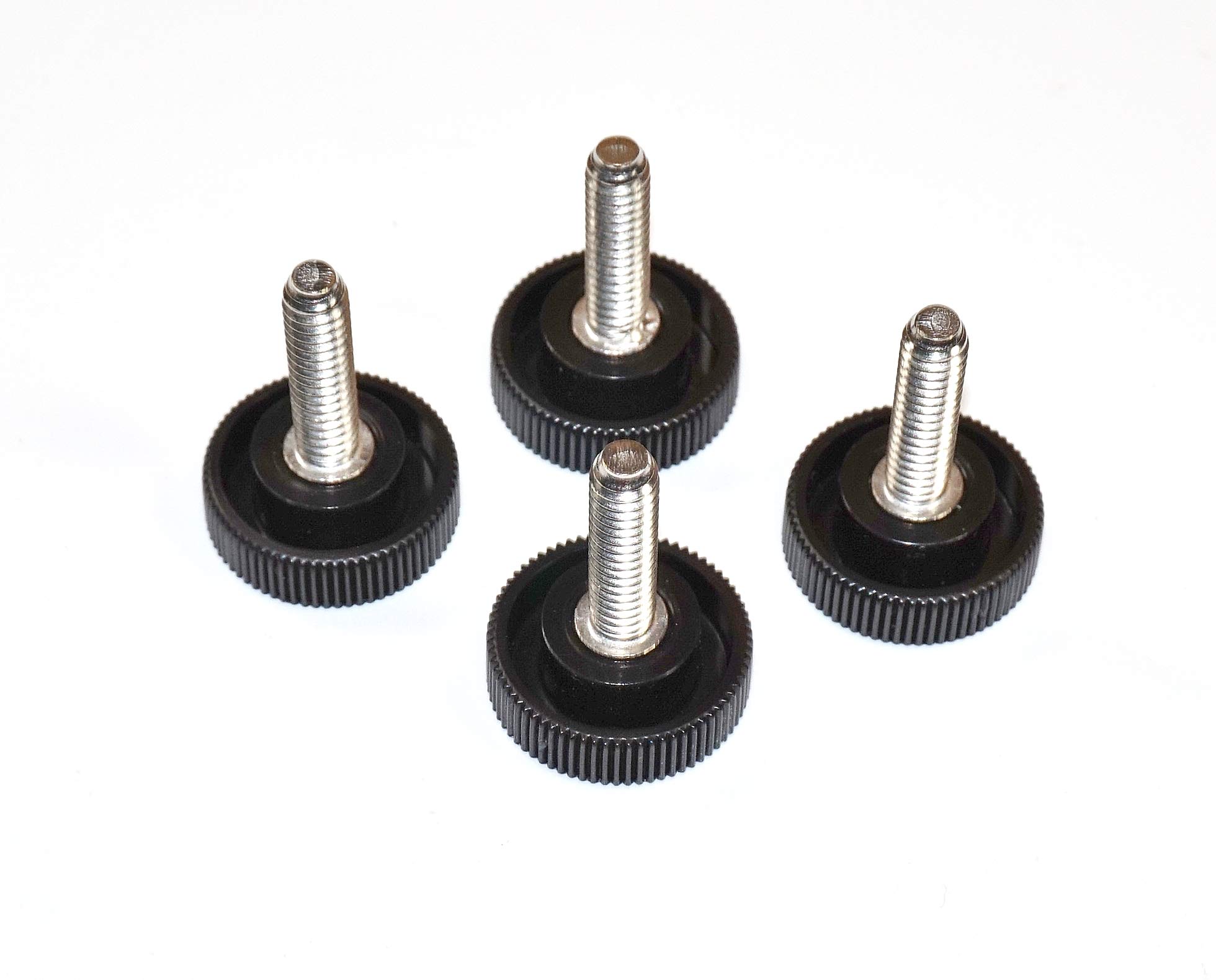 Four (4) 1/4-20 x 1 Long Stainless Steel Thumb Screws 1" Round Knurled Plastic Head