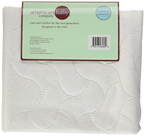 American Baby Company Waterproof Embossed Quilt-Like Flat Bassinet Protective Pad Cover White 15" X 33"