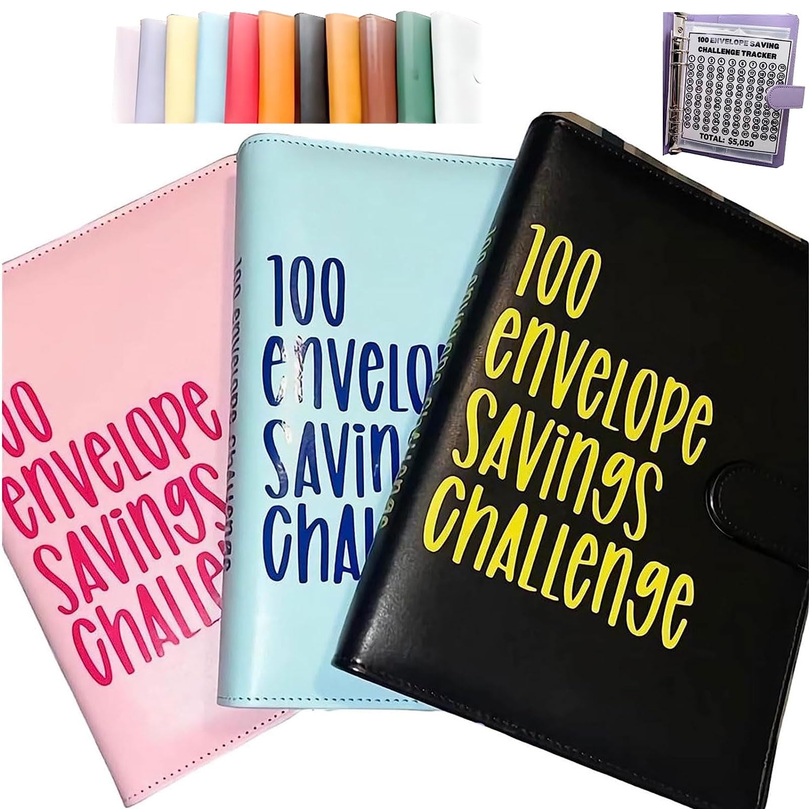 100 Envelope Challenge Binder, Easy and Fun Way to Save $5,050, 2023 New Savings Challenges Binder, Savings Book with Cash Envelopes, Budget Binder Planner Book for Budgeting Planner & Saving Money