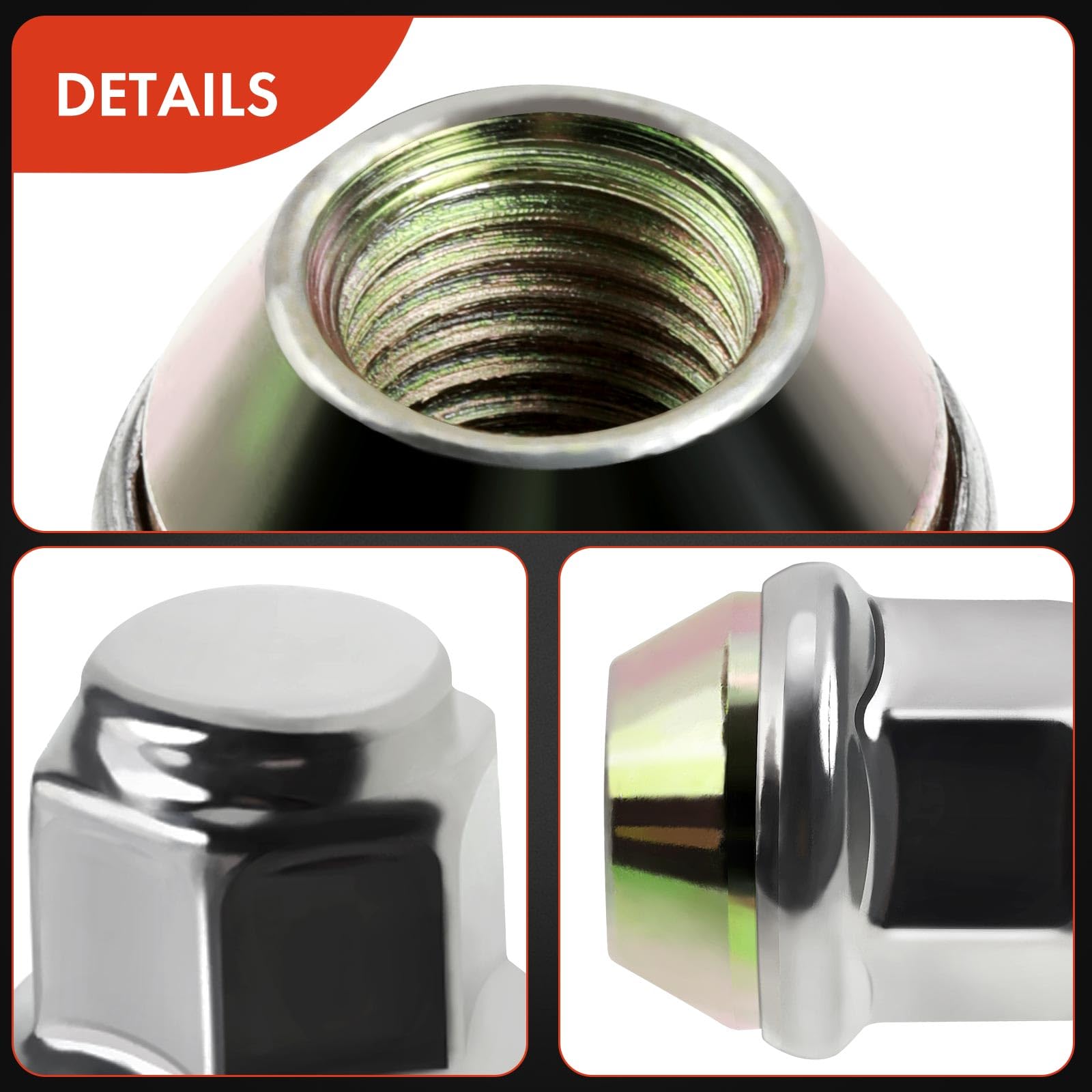 A-Premium M12-1.50 Wheel Lug Nuts Compatible with Ford Focus Dodge Grand Caravan Charger Chrysler Town & Country Honda Passport Front or Rear 10-PC Set