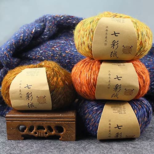 50g/Ball Colorful Thick Yarn 4 Ply Knitting Alpaca Cashmere Wool Yarns Hand Knitted Crochet Sweater Scarf DIY Crafts Thread (Color : 06)
