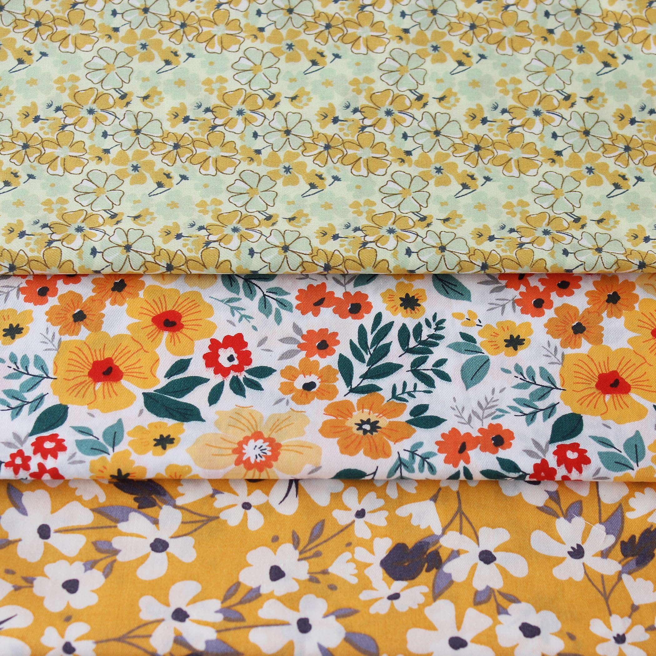 100% Cotton Quilting Fabric Squares 5''x5'' Floral Print Precut Fabric Bundles Charm Packs for Quilting 5 inch Clearance for Pathwork Quilt(Fresh Style)