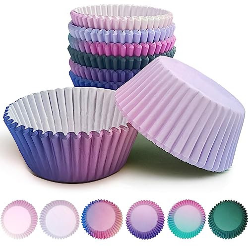 300-Count Cupcake Liners Standard Disposable Cupcake Cups 6 Design Cupcake Papers Baking Cups Cupcake Wrappers (Standard Size) qiqee For Housewarming