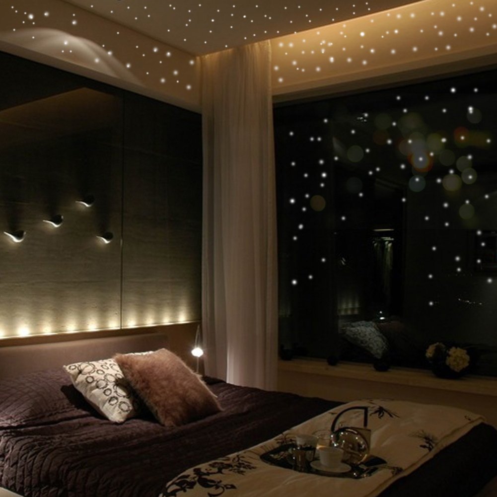 AkoMatial Glow in The Dark Stars for Ceiling or Wall Stickers Luminous Dots Decals Galaxy Glow Star Set for Kids Bedroom Decoration 104Pcs