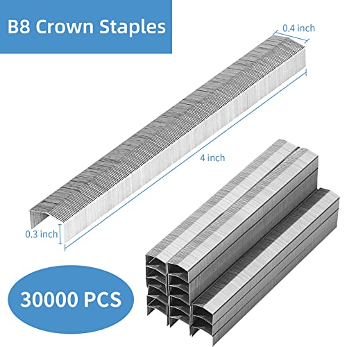 30000 Pieces B8 Crown Staples Standard Staples Heavy Duty Staples 1/4 Inch Leg Length for B8 Staplers Home School Office