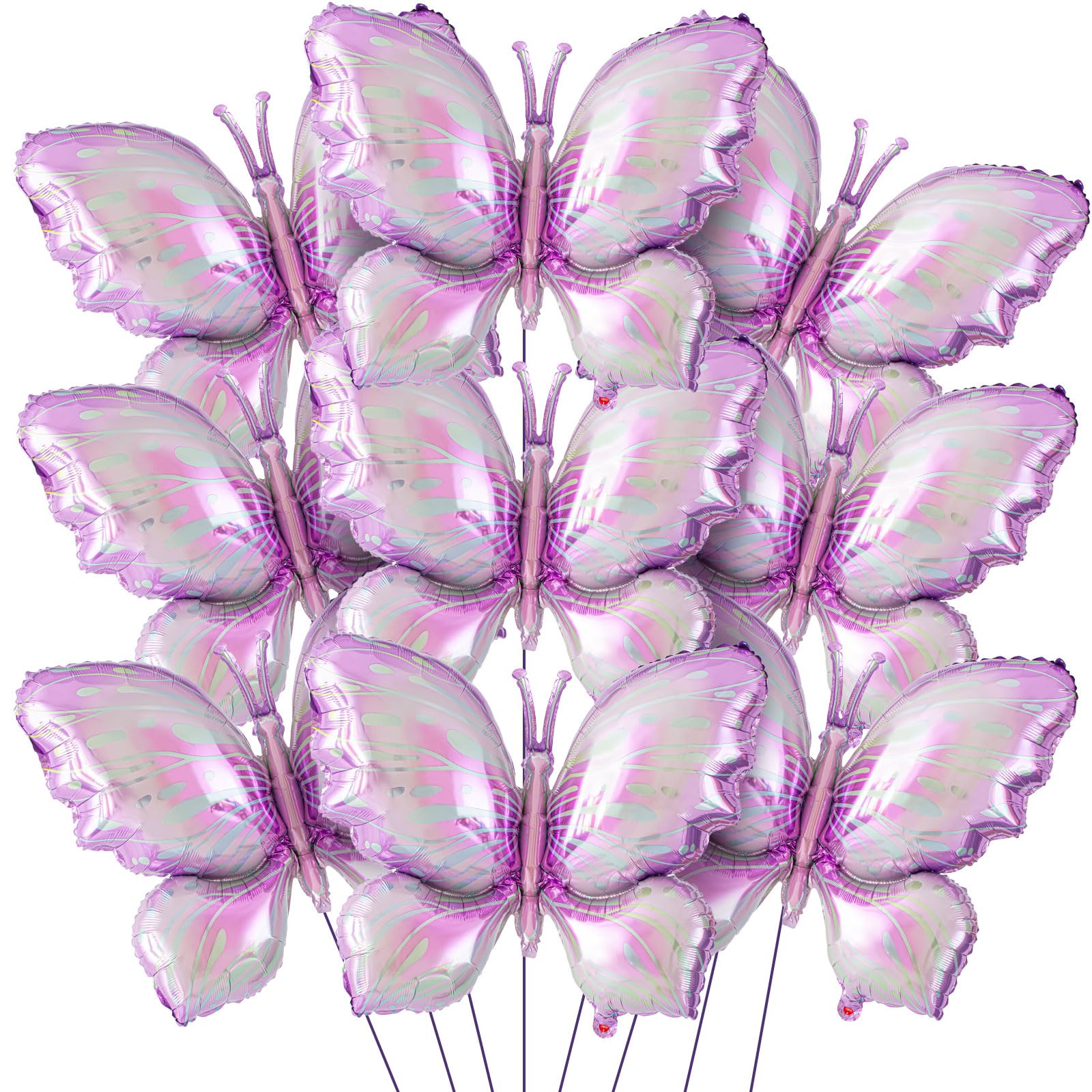 12 Pcs 40 Inch Butterfly Balloon Butterfly Foil Balloon Colorful Party Balloons Giant Butterfly Birthday Decorations for Butterfly Theme Birthday Party Wedding Supplies (Purple Gradient)