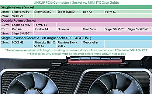 LINKUP - Ultra PCIe 4.0 X16 Riser Cable [RTX4090 RX6950XT x570 B550 Z690 Tested] Shielded High-Speed Vertical Mount Gaming PCI Express Gen4┃Dual Reverse Connectors (14cm/5.5") Compatible with SSUPD