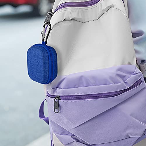 Geekria UltraShell Case with Carabiner Compatible with Jabra Elite 75t, Elite 65t True Wireless Earbuds, Replacement Protective Hard Shell Travel Carrying Bag with Cable Storage (Blue)