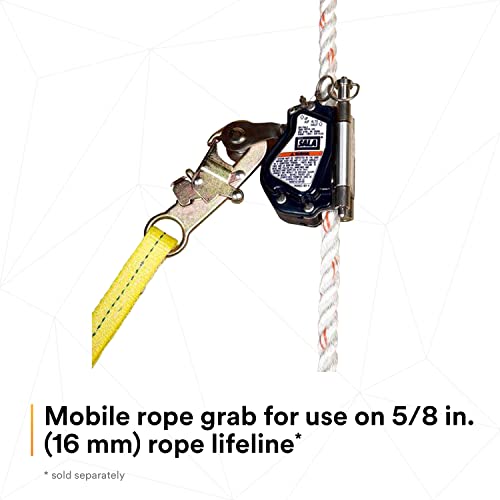 3M DBI-SALA Lad-Saf Hands Free Mobile Stainless Steel And Thermoplastic Rope Grab
