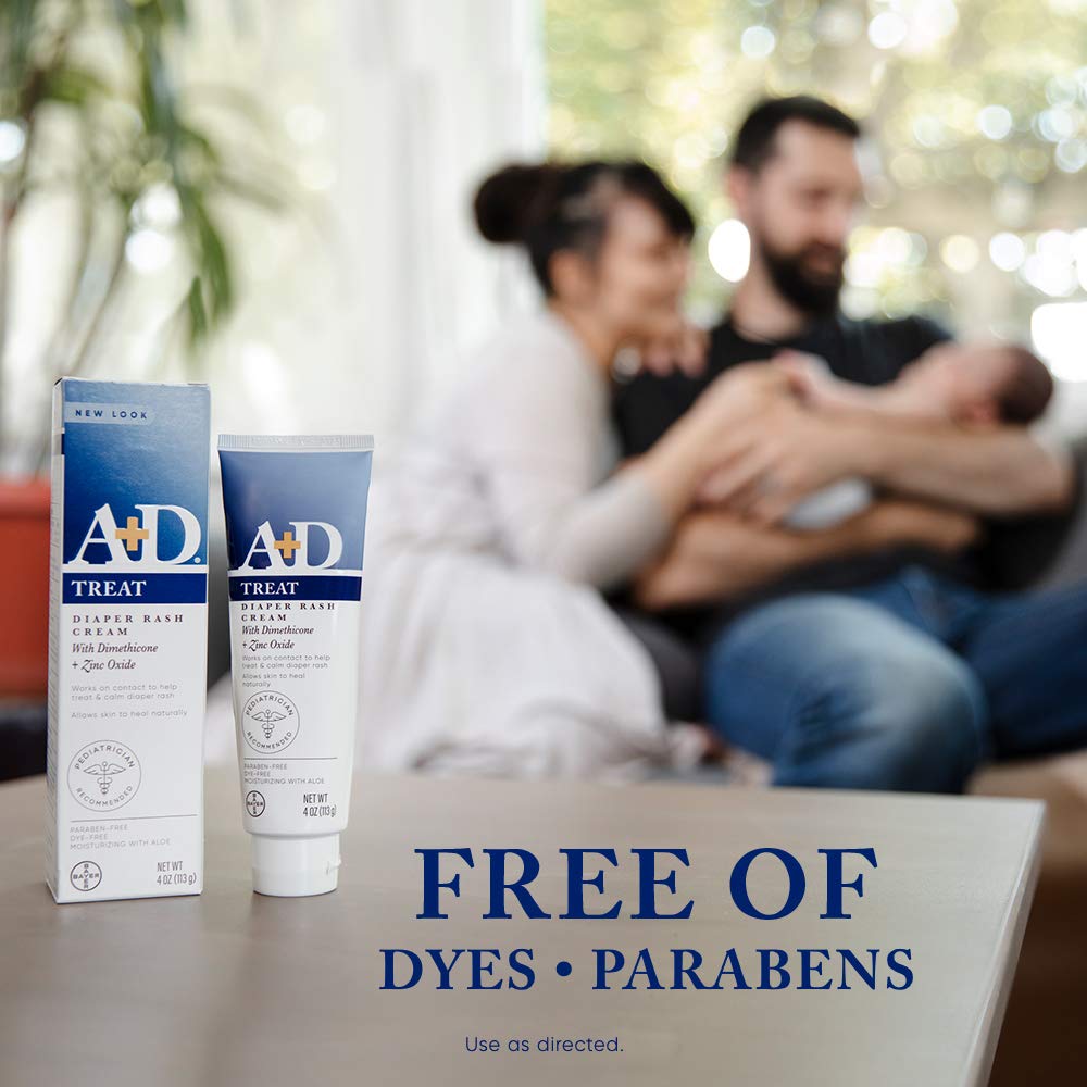A+D Zinc Oxide Diaper Rash Cream with Aloe 4 oz (113 g)(pack of 2)