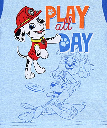 Paw Patrol Toddler Boys' Play All Day 4 Piece Long Sleeve Pajama Set Mix and Match (3T) Blue