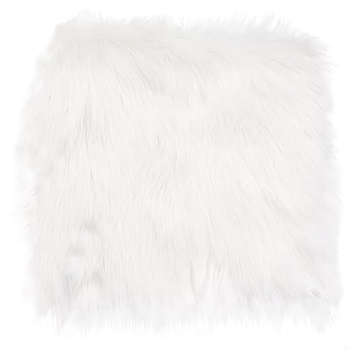 3-Pack School Locker Rugs, 12x12inch Square Plush Cushion Fluffy Area Rug, Mini Carpet Soft Locker Rug Locker Carpet with Non-Slip Back for Middle School Locker Decor Jewelry/Nail Photography (White)