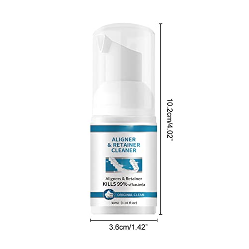 30ml Foam Cleaner for Aligner, Retainer, Denture, Night Guard, Mouth Guard, Mint Extract Retainer Night Guard Cleaner Denture Cleaner for Teeth Whitener