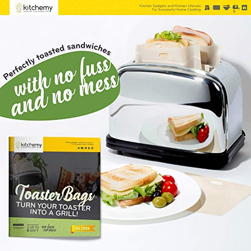 12 Toaster Bags Reusable for Grilled Cheese Sandwiches | Safest On The Market - Non Stick Toast Bag