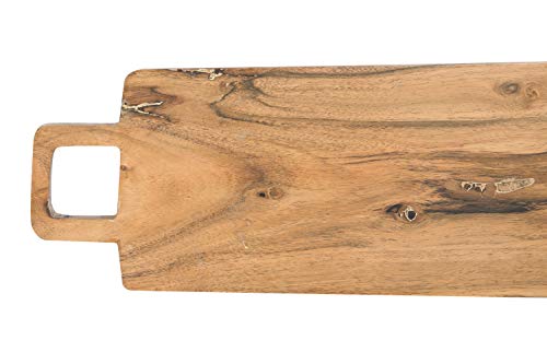 Bloomingville Rectangle Acacia Wood Cheese Square Handle Cutting Board, Brown