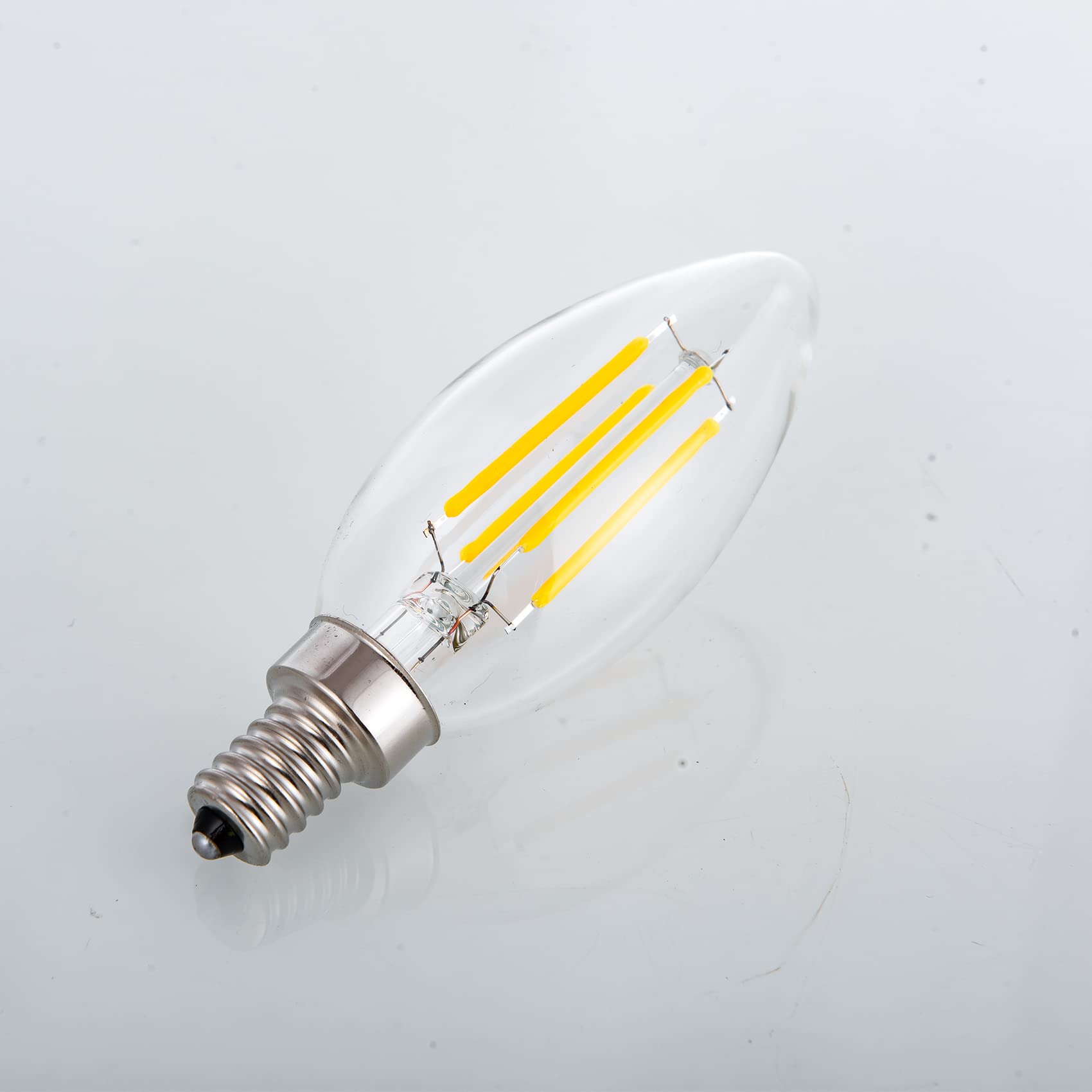 12 Volt LED Candelabra Bulbs E12 Light Bulb 40 Watt Replacement Soft White 3000K, Low Voltage 12V 24V Candelabra E12 Base 4W LED Bulb, Pack of 3