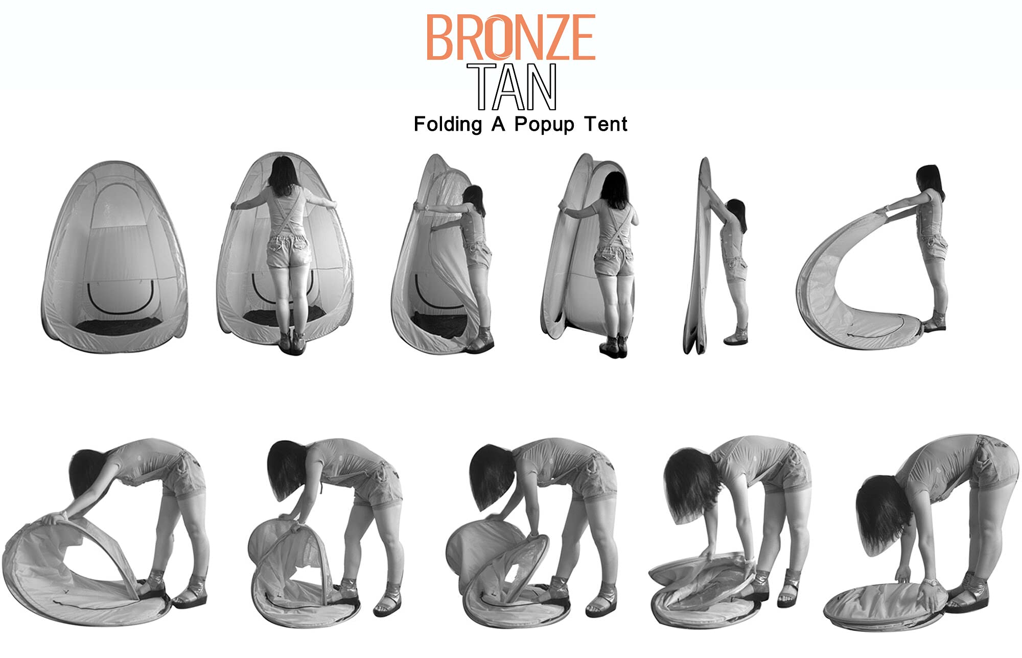 Bronze Tan Spray Tan Tent Pop Up for Spray Tan Professional - Waterproof Spray Tan Booth with FREE Portable Spray Tent Carrying Case - Self Tanning Booth - Black
