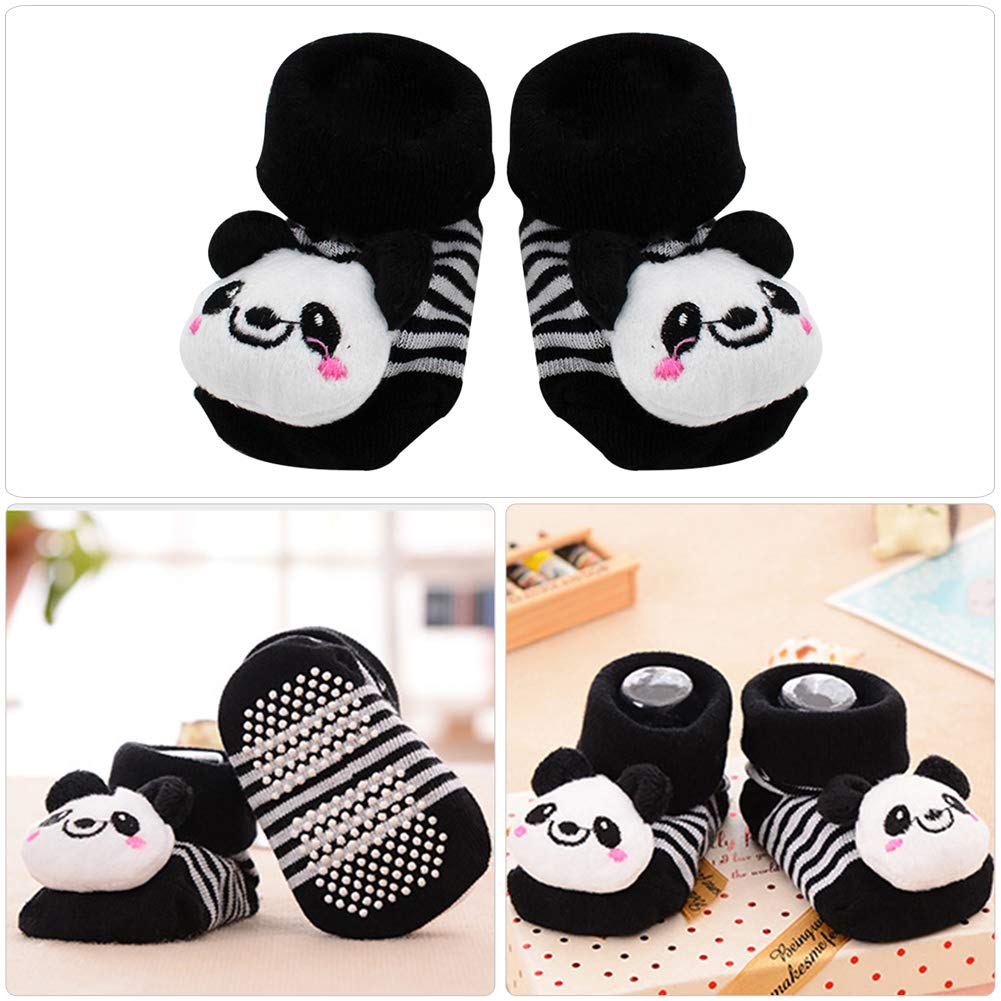 6 Pairs Baby Socks Boys Girls 3D Cartoon Anti-Skid Baby Booties Sock Slippers