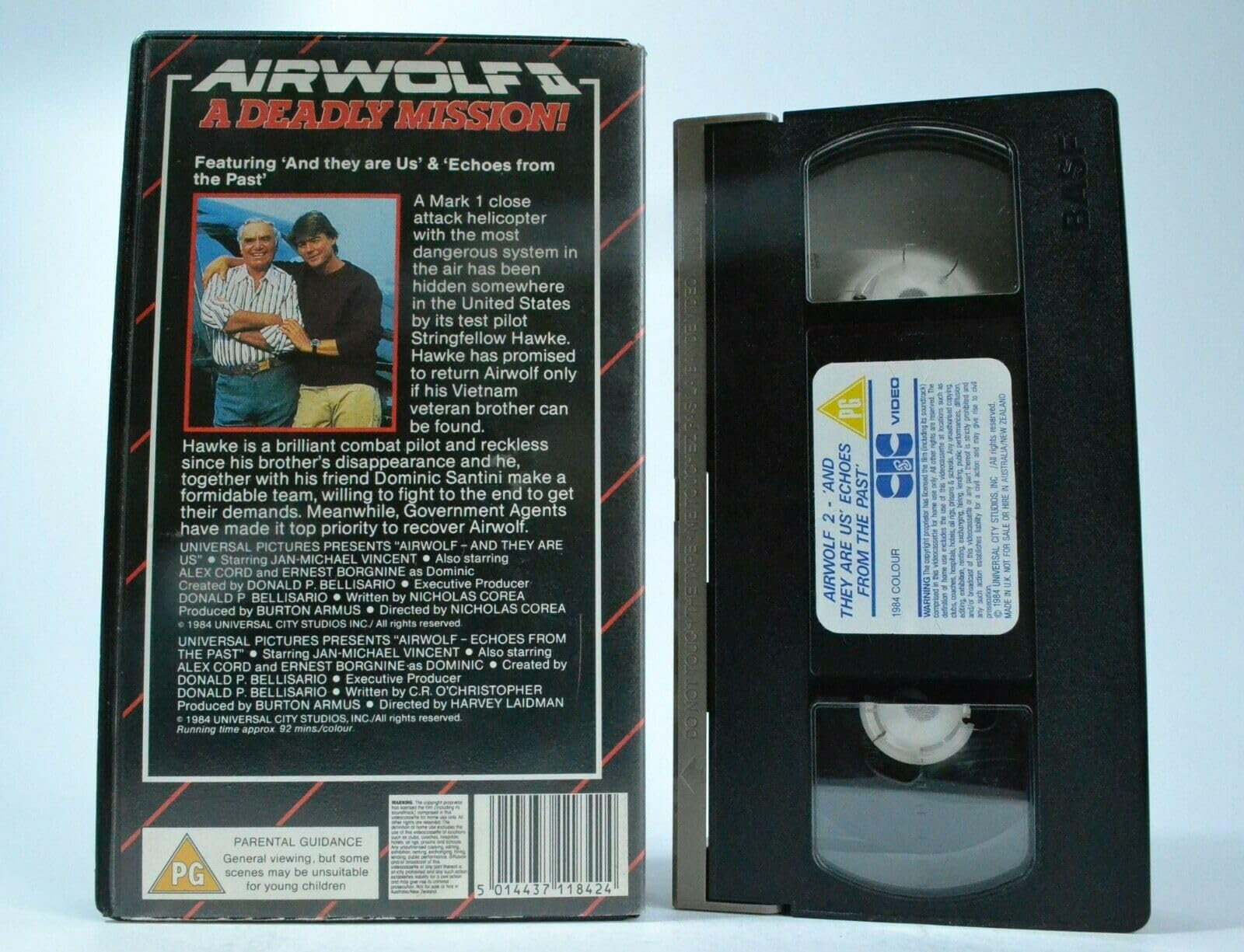 Airwolf 2: A Deadly Mission - Action Adventure -'Echoes From The Past'- Pal VHS