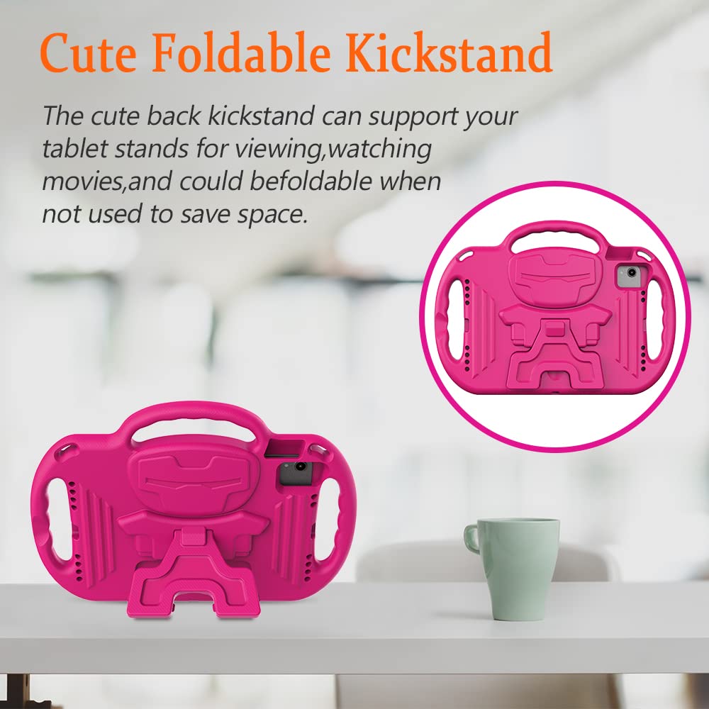 eTopxizu Kids Case for iPad Air 5th Generation 2022/iPad Air 4th Generation 2020, 10.9" iPad Air 5/4 Shockproof Handle Stand Case with Shoulder Strap for iPad Air 5th/4th Gen 10.9/Pro 11, Rose Pink