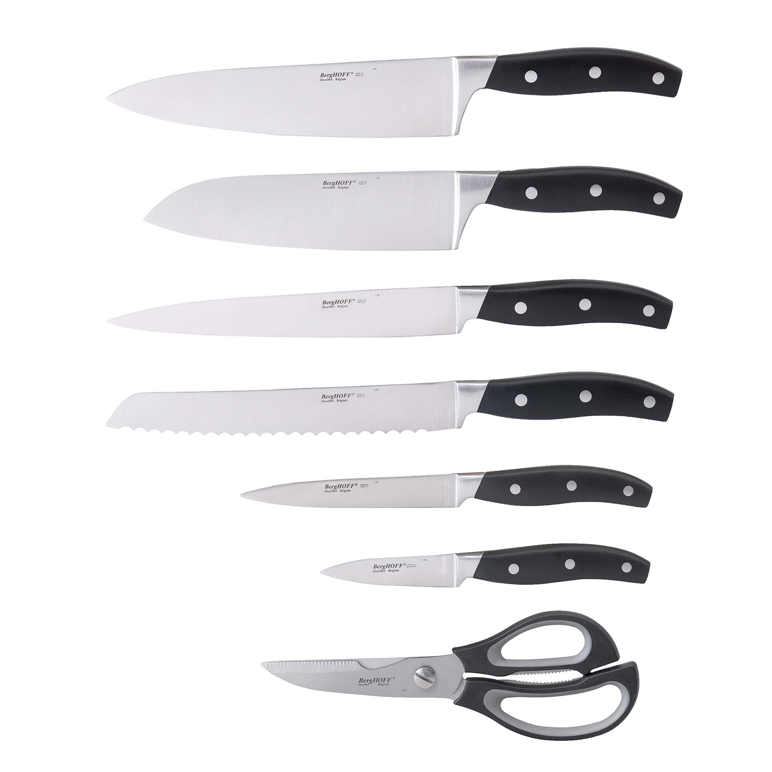 Berghoff All-In-One 7Pc Forged Knife Set, Corrosion Resistant Ergonomically Designed ABS Handle With Triple Rivet