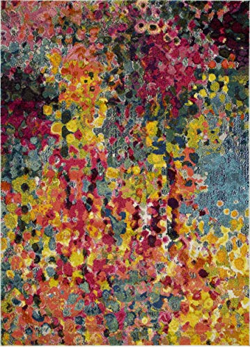 Allstar Multi Color High-Density Soft Geometric Abstract Splatter Designed Area Rug (5' 0" x 7' 0")