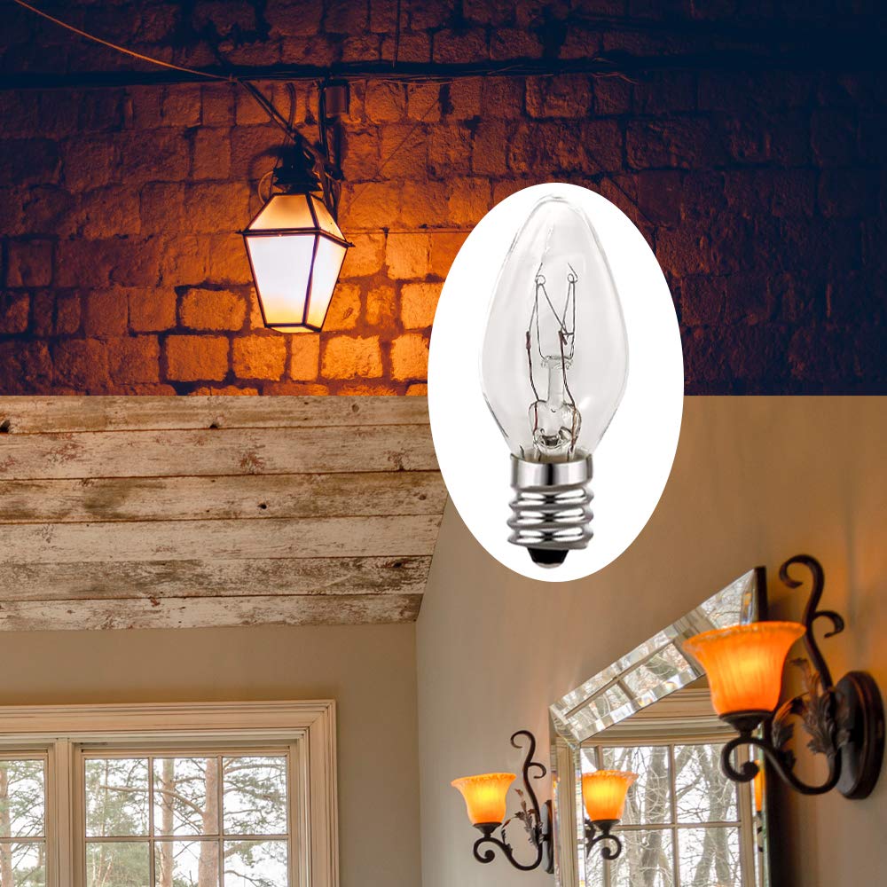 12 Pack, 15 Watt Light Bulbs for Himalayan Salt Lamps & Baskets, Chandeliers, Scentsy & Wax Warmers, E12 Base