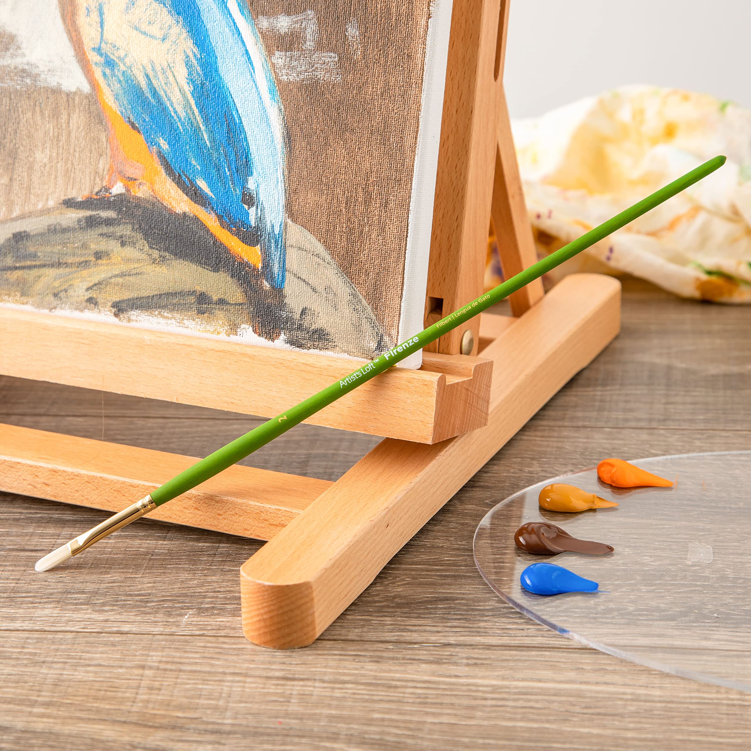 12 Pack: Firenze Long Handle Filbert Brush by Artist's Loft™