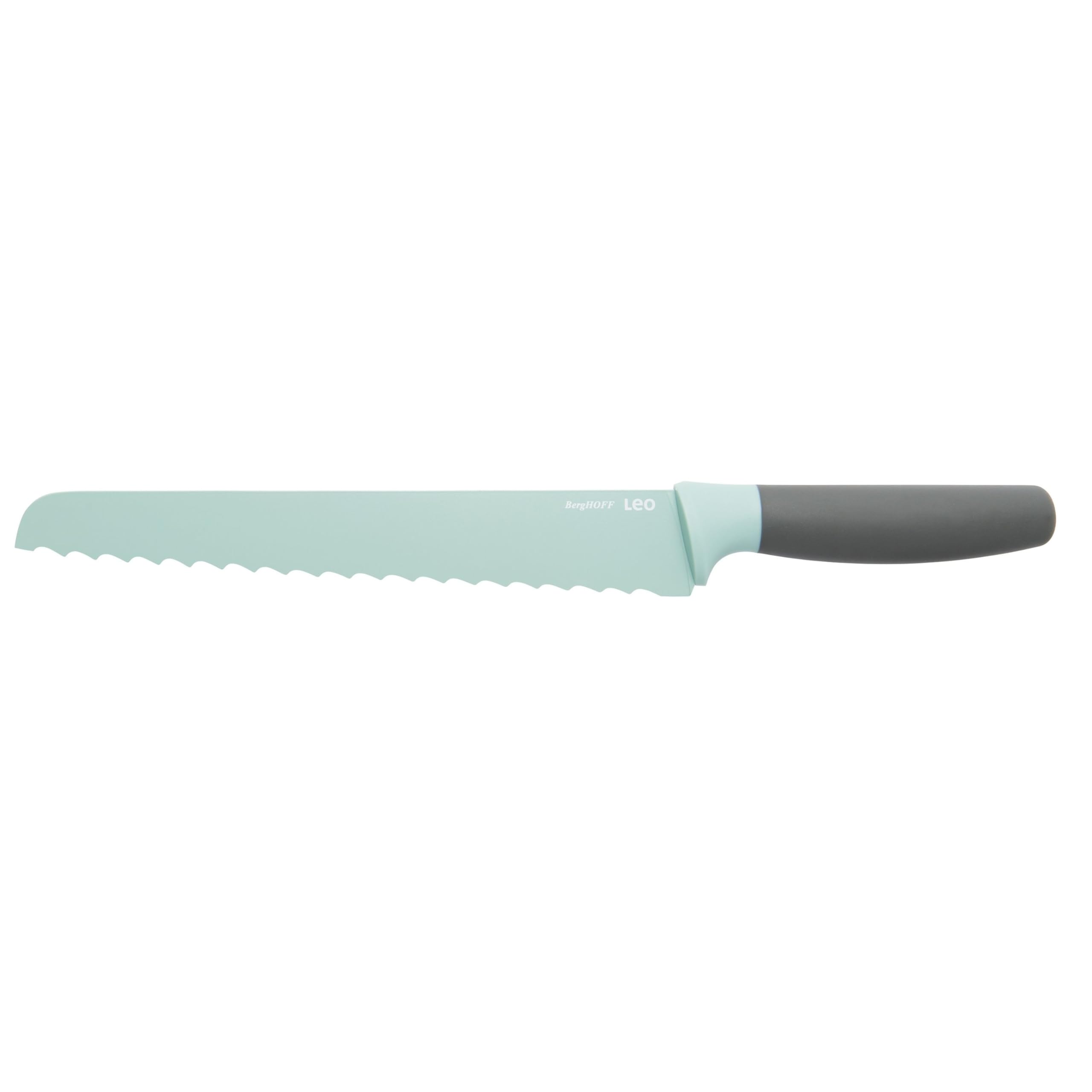 Berghoff LEO Non-stick Sharp Serrated Stainless Steel Blade Set of 2pc Santoku & Bread Knives Ergonomically Designed Handle PP Fitted Protective Sleeve Well-balanced Soft-touch PP Handle