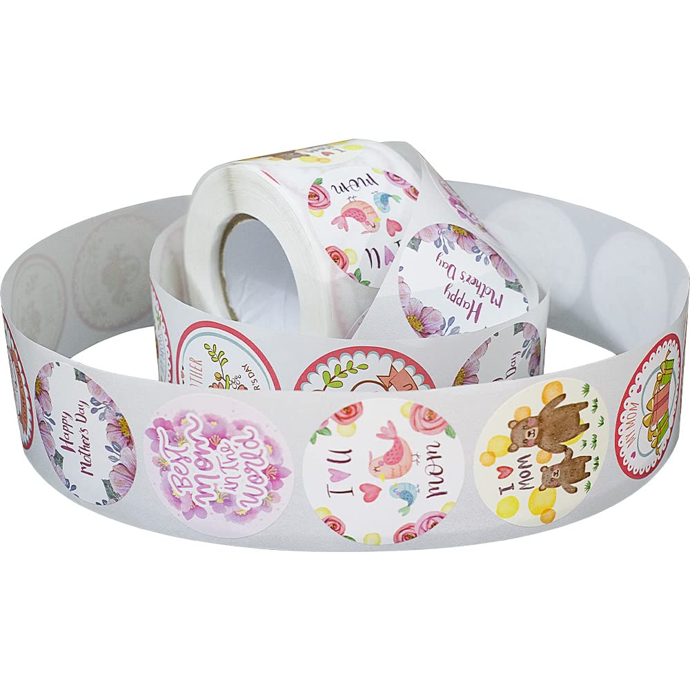 500Pcs Mothers Day Stickers,Mother’s Day Stickers Roll,Happy Mothers Day Stickers for Envelopes Gift Cards Decorations
