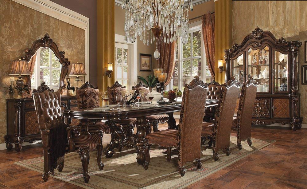 ACME FURNITURE Versailles 2-Tone Light Brown and Cherry Oak Side Chair Set of 2