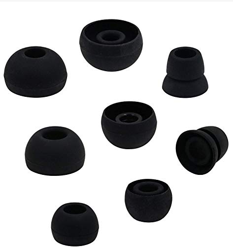 Alitutumao 8pcs Replacement Earbuds Silicone Eartips Compatible with Wireless Powerbeats 3 Powerbeats3 Beats by dr dre Earphones (Black)